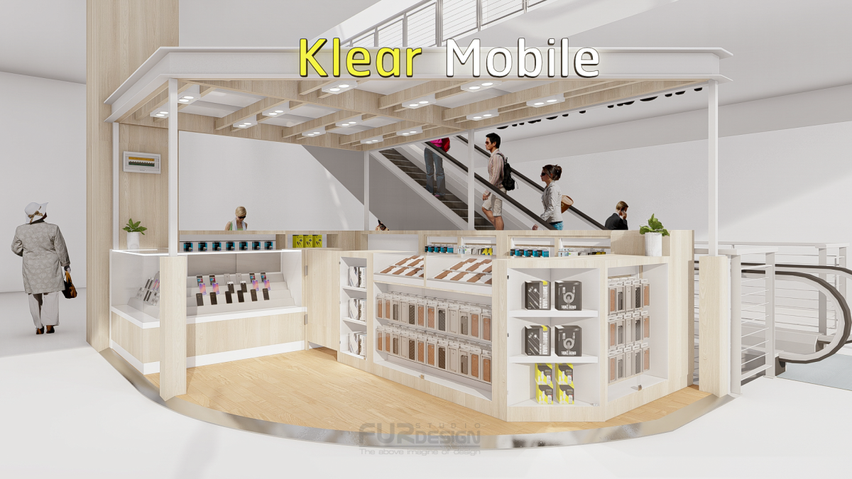 ออกแบบ ผลิต และติดตั้งร้าน : ร้าน Klear Mobile ห้างฯ โรบินสันศรีราชา ชลบุรี